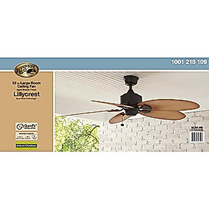 Hampton Bay Lillycrest 52" Indoor/Outdoor Aged Bronze Ceiling Fan - Model # 32711