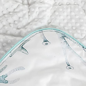 3PCS Crib Bedding Set Baby Minky Blanket Nursery Bed Skirt Set for Baby Girls & Boys(Green sea Turtle，3pc Set)