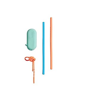 GIR: Get It Right Reusable Silicone Straws with Travel Case and Cleaning Wand, Eco-Friendly Drinking Straws for Hot and Cold Beverages, 2-Pack (Super)
