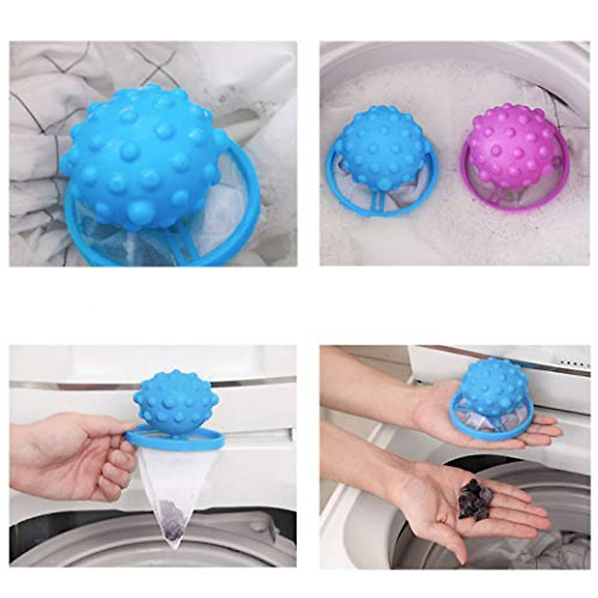 WOIWO 3 PCS Washing Machine Float Filter Mesh Bag Hair Filter To Clean And Decontaminate Laundry Balls