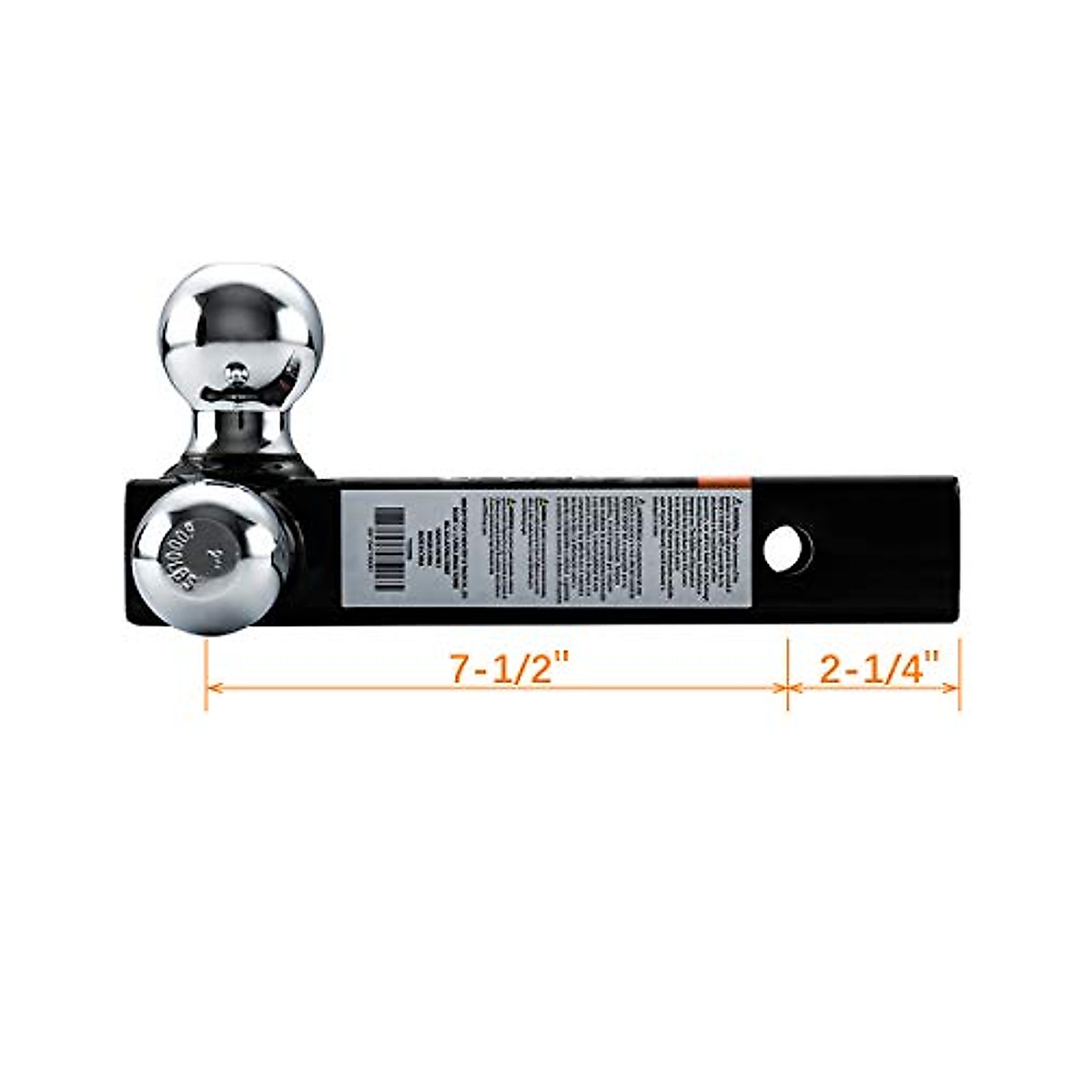 TOPSKY Trailer Hitch Tri Ball Mount & Pin, 1-7/8,2,2-5/16-inch Chrome Hitch Balls, Fits 2-inch Receiver