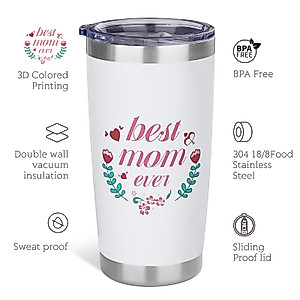 EcoMozz 20 oz Tumbler Stainless Steel Mug with Lid, Gifts for Mom - Birthday Gifts for Mom&Mothers Day Gifts From Daughter Son Husband New Mom,Pregnant Mom
