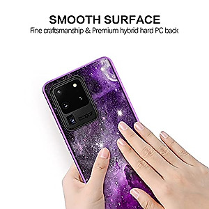 BENTOBEN Samsung Galaxy S20 Ultra Case, Slim Fit Glow in The Dark Shockproof Drop Protective Hybrid Hard PC Soft TPU Bumper Cover for 2020 Samsung Galaxy S20 Ultra 5G 6.9 Inch, Purple Nebula