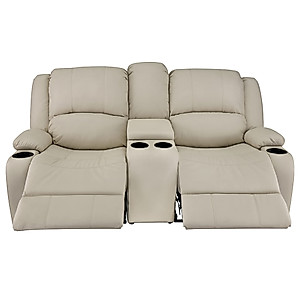 RecPro RV 70" Powered Sofa Recliner & Console | Loveseat with Cupholders | Ultrafabrics Brisa (Birch)