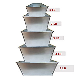 5 Pack Heavy Duty Bread Loaf Pan For Baking Loaf Pan Set, 1 Lb to 5 Lb, Loaf Pans for Baking Bread