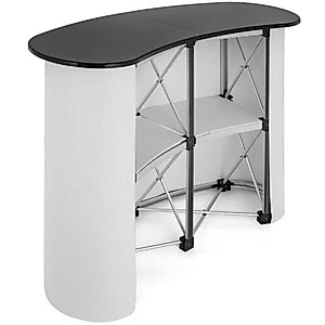 Futchoy Portable Trade Show Counter Table Pop Up Trade Show Display Speech Stand Black,Pop Up Trade Show Exhibition Reception Desk Trade Show Display Counter (Large)