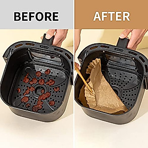 100PCS Ninja Air Fryer Liners Disposable Rectangle,POPQEEN Air Fryer Accessories,Food Grade Baking Parchment Paper for Ninja Foodi Dual DZ201 DZ401