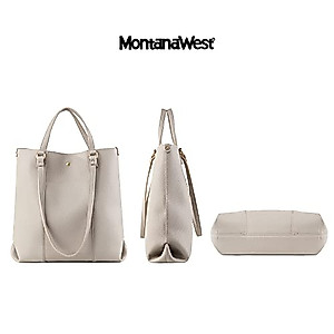 Montana West Tote Bag for Women Purses and Handbags Top Handle Satchel Purse Large Shoulder Handbag MWC-C021BG