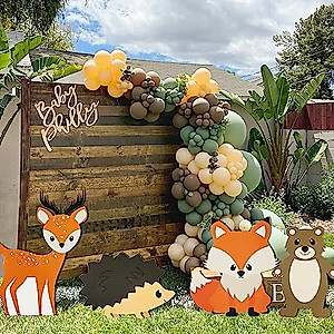 Woodland Baby Shower Decoration 4pcs Cute Animal Cutout Woodland Creatures Forest Animal Theme Decor for Baby Shower Backdrop