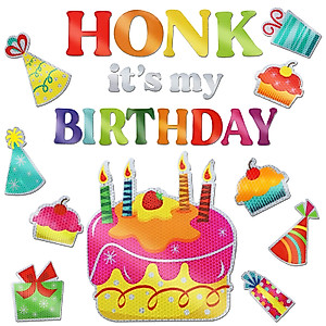 Frienda 27 Pieces Birthday Car Decoration Colorful Reflective Automotive Happy Birthday Magnets for Car Refrigerator Metal Surface Decoration