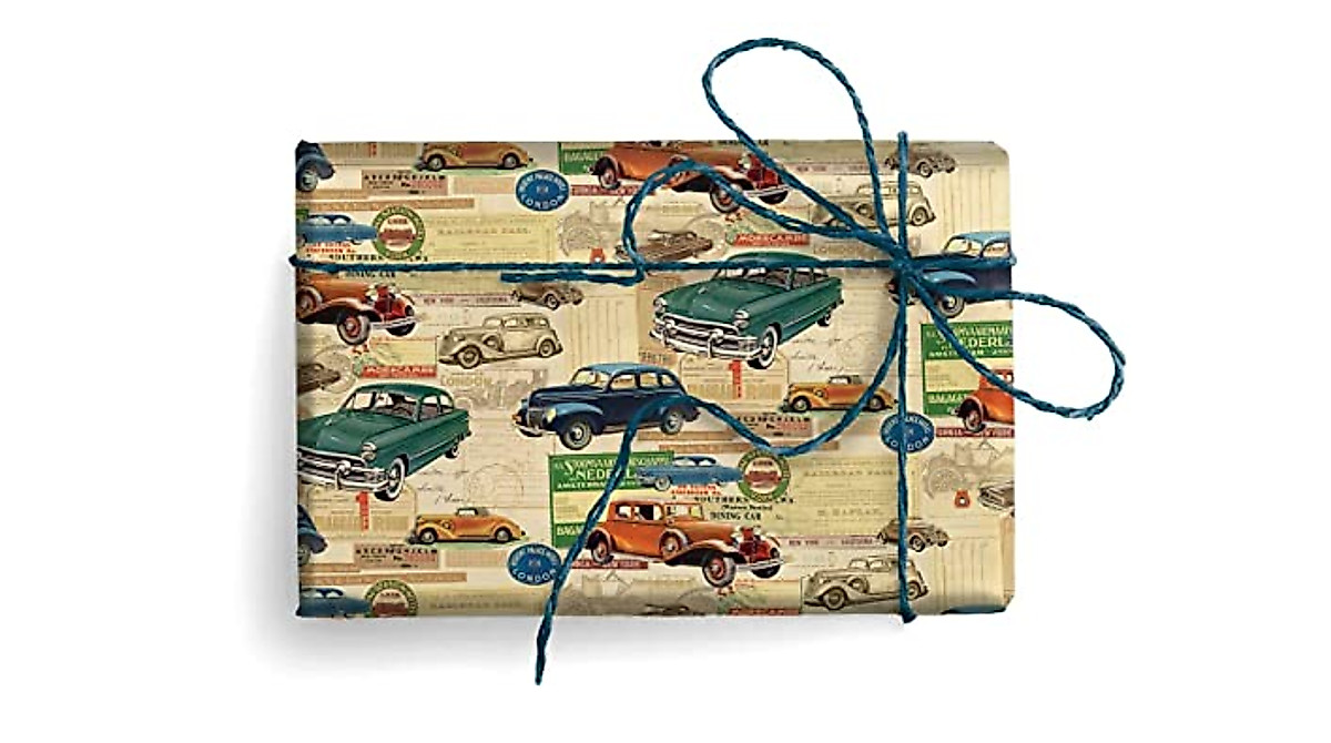 Kartos Classic Cars Wrapping Paper - Premium Quality