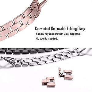 Secbolt Bands Compatible with Apple Watch Band 38mm 40mm 41mm Iwatch SE Series 8/7/6/5/4/3/2/1 Women Dressy Jewelry Stainless Steel Accessories Wristband Strap, Silver