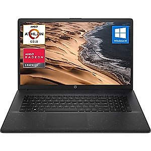 HP 17z Laptop, 17.3" HD+ Non-Touch Display, AMD Athlon Gold 3150U, 16GB RAM, 256GB SSD, Webcam, Bluetooth, HDMI, Wi-Fi, Windows 10 Home, Black