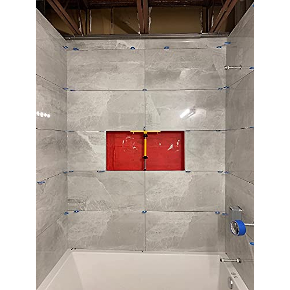 Planum Tile Niche Supporter for Shower Niche Tiling Tools and Renovations Tool Kit for Home Remodeling Construction Installation of Ceramic Porcelain Tiles for Niche Shower Shelf Insert Aluminum Kit