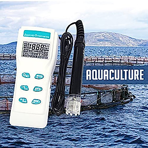 Gain Express Dissolved Oxygen Meter with Electrode Portable DO Meter Water Quality Tester with Large LCD Display ATC 99 Memory Function