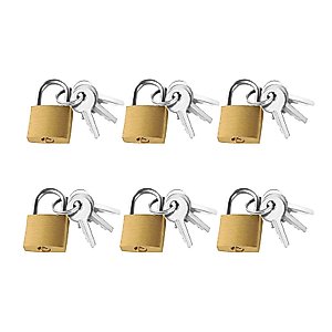 6 Pcs Suitcase Locks with Keys, Luggage Locks Gym Locker Lock with Key, Pad Lock Outdoors Backpack Lock for Locker
