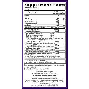 New Chapter Wholemega for Moms Fish Oil Supplement - Prenatal DHA with Omega-3 + Vitamin D3 for Prenatal & Postnatal Support - 180 ct, 500mg Softgels