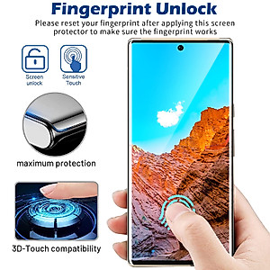 Arshek Screen Protector (2 Pack) for Google Pixel 6 Pro, 9H Tempered Glass, Ultrasonic Fingerprint Compatible, HD Clear, 3D Curved, Scratch Resistant, Case Friendly, 6.71 inch