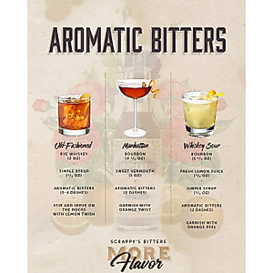 Scrappy's Bitters - Aromatic, 5 oz - Organic Ingredients, Finest Herbs & Zests, No Extracts, Artificial Flavors, Chemicals or Dyes. Made in the USA!