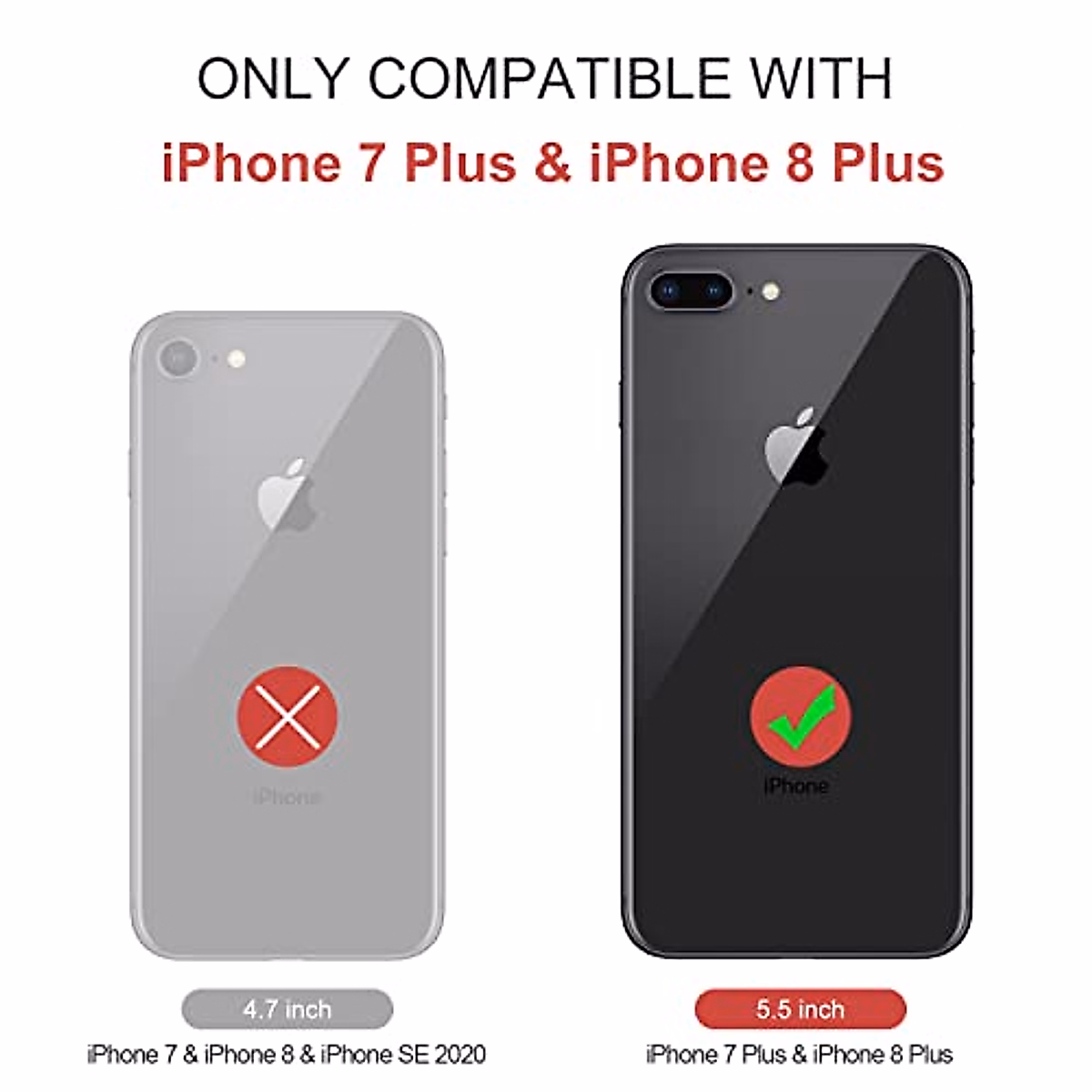 Defencase for iPhone 8 Plus Case, iPhone 7 Plus Case, iPhone 8 Plus Wallet Case for Women Men, Durable Leather Strap Zipper Card Holder Wallet Phone Case for iPhone 7 Plus & iPhone 8 Plus, Rose Pink