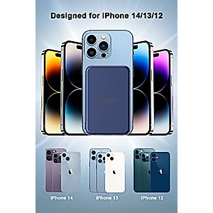 vatemax Power Bank Fast Charging, 10000mah Portable Charger Power Bank Magnetic Portable Charger 22.5W Wireless Power Bank USB PD QC3.0 Type-C Led Display Magnetic Power Bank (Blue)