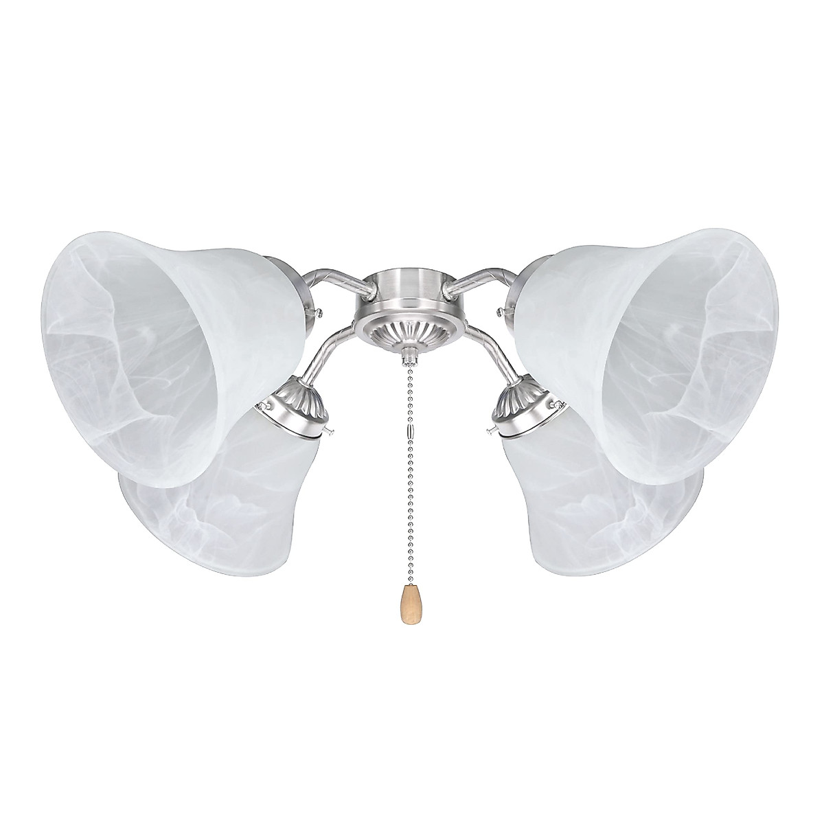 Aspen Creative 23027-4 Transitional Alabaster Bell Shape Ceiling Fan Glass Shade.2-1/8"Fitter.Size:5-3/8"D x 4-3/4"H.4Pcs/Pack