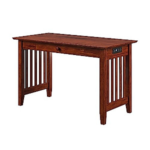 AFI AH12224 Mission Desk with Drawer and Charging Station, Walnut