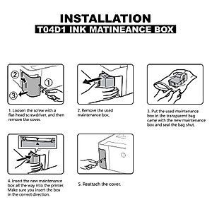 Poschink T04D1 T04D100 Ink Maintenance Box for ET-15000 ET-3750 ET-3760 WF-2860 ET-4760 ET-3850 ET-4850 XP-5100 ET-3710 ET-5150 ET-3830 ET-M1000 ST-3000 ET-M2170 Etc. Printers, 2 Packs