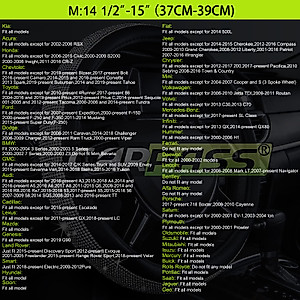 CAR PASS Line Rider Delux Leather Steering Wheel Cover, Universal Fit for Suvs,Sedans,Vans,Trucks for 14.5" to 15"(Brown & Beige)