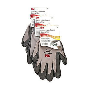 3M Electrical Markets Division unisex adult 3M COMFORT GRIP GLOVE CGL GU GENERAL USE SIZE L FOAMED NITRILE PALM PROVIDES EXCELLENT GRIP EVEN, Grey, Large Pack of 2 US