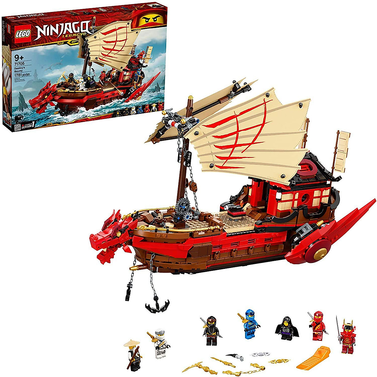 LEGO NINJAGO Legacy Destiny’s Bounty 71705 Ninja Toy Building Kit Featuring Ninja Action Figures (1,781 Pieces)