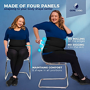 QORE LOGIQ Plus Size Abdominal Binder Post Surgery for larger Men + Women - Postpartum Belly Band - Compression Garment - Hernia Belt For Men + Woman - C Section Belly Binder - Adjustable (12 INCH XL)