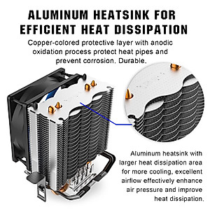 Pccooler S83 CPU Cooler - Mini CPU Heatsink - TDP 95w - Single Tower and Support Dual Fans - Anti-Oxidation Protective Layer - 80mm Silent Fan Suitable for Mini PC Case - Wide Compatibility