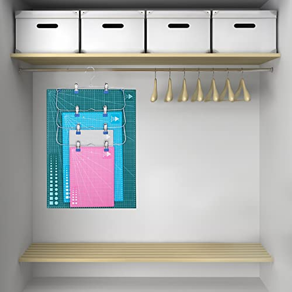 4-Storage Units Cutting Mat Hanger Cutting Mats Rack Craft Room Organizer Metal Holder for Cricut