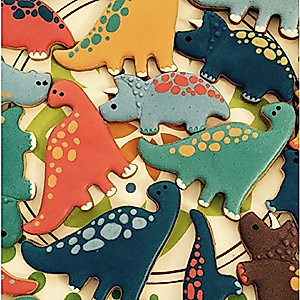 Dinosaur Cookie Cutter Set - 8 Piece - Brontosaurus Camarasaurus T-Rex Stegosaurus Triceratops Pterodactyl Baby Dinosaur and Dinosaur Eggs,Stainless Steel Cookie Fondant Molds for Birthday Party