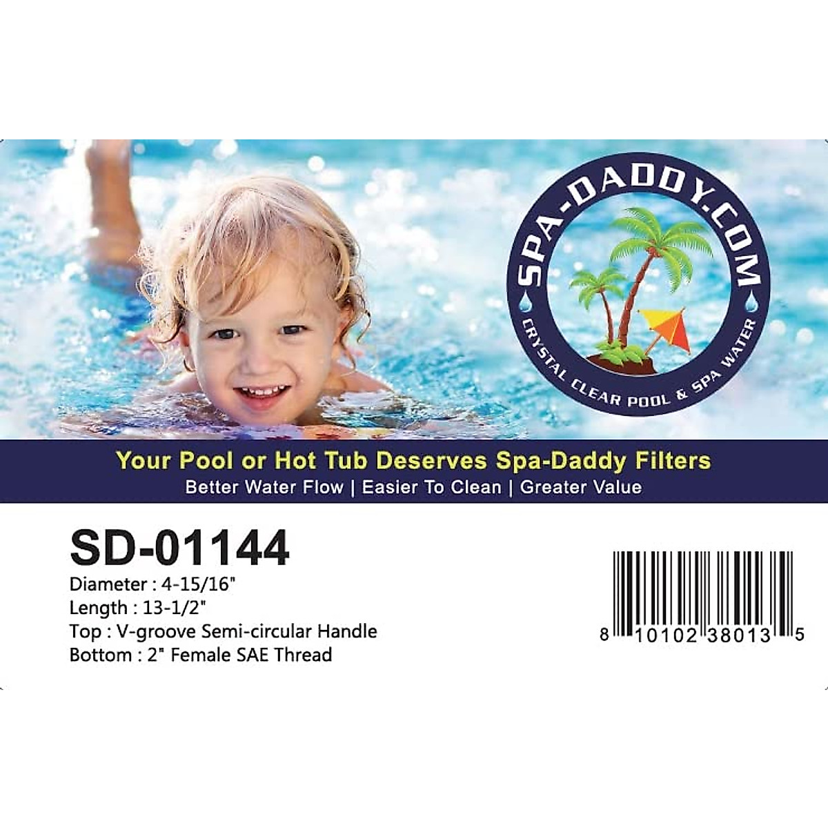 Spa-Daddy SD-01144 Filter - Waterway Teleweir 50 | Blue Material - Replaces PWW50L-M | FC-0172M | 4CH-949RA