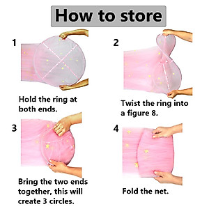 BCBYou Bed Canopy Mosquito Net with Fluorescent Stars Glow in Dark for Baby, Kids, and Adults, for Cover The Baby Crib, Kid Bed, Girls Bed Or Full Size Bed (Purple)