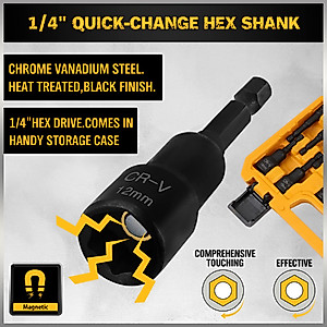 ELEAD 47-Piece Magnetic Nut Driver & Screwdriver Bit Set - Strong Magnetic Nut Drivers for Impact Drill, Power Nut Driver, Screwdriver Bit, Mini Ratcheting Wrench, Drill Bit Extension & Socket Adapter