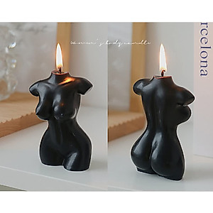 2PCS Body Shaped Candles, Female Body Candle Soy Candle Scented Candle Valentine's Day Home Aesthetic Decoration Candle (White, Black)