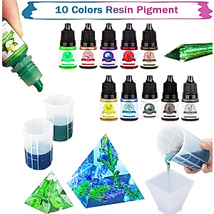 Resin Mold Kit for Beginners - 125pcs with Sphere, Pyramid, Earring Necklace Molds and Epoxy Resin Supplies/Resin Ink/Dried Flowers for Epoxy Resin Making