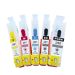 HEMEINY PGI-280XXL CLI-281XXL Empty Refillable Ink Cartridges Compatible with Canon Pixma TR8620 TR8622 TS6220 TR8520 TS9520 TS6120 TR7520 TS9521C TS6320 TS702 Printer