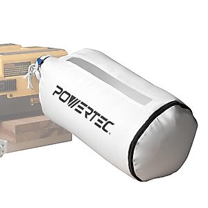 POWERTEC Dust Collector Bag, 30 Micron Filter. 4" Dust Port Filter Bag with 4" Key Hose Clamp. Fits DEWALT DW735, DW734, WEN PL1326, PL1303 & any other Woodworking Machine w/a 4”OD dust port. (70399)