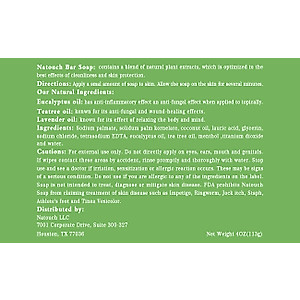 Natouch Antifungal Soap, Upgrade Natural Tea Tree Oil Body Soap Bar, Help Jock Itch, Ringworm, Athlete's Foot, Body Odor, Skin Irritations With Natural Tea Tree Oil, Eucalyptus Oil, and Lavender Oil