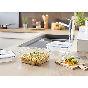 Luminarc Pure Box Active Food Rectangle 5.1 Cup, Storage Container Set, 6 Piece, Clear