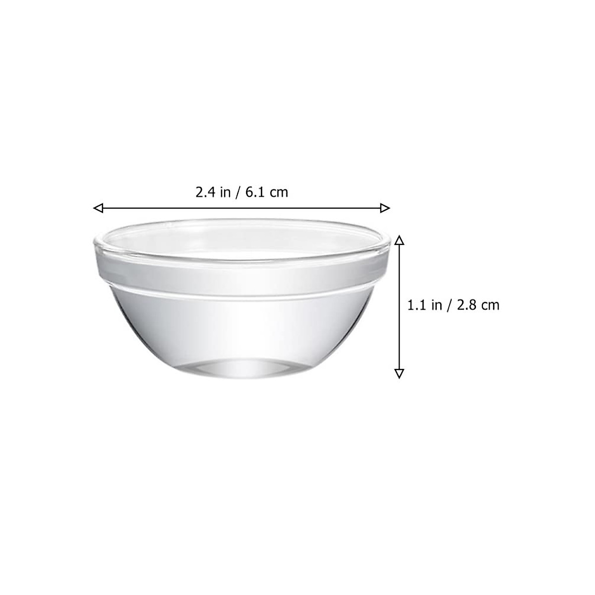 DOITOOL Stackable Clear Bowl Set of 10 Glass Bowls, Mini Prep Bowls Stackable Glass Serving Bowls for Kitchen Prep, Dessert, Dips, Salad, Candy Dishes, 2.4 x 1.1 Inch Small Glass Bowls