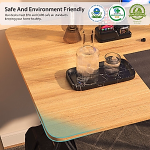 Monomi Electric Standing Desk, 55 x 28 inches Height Adjustable Desk, Ergonomic Home Office Sit Stand Up Desk with Memory Preset Controller (Natural Top/White Frame)