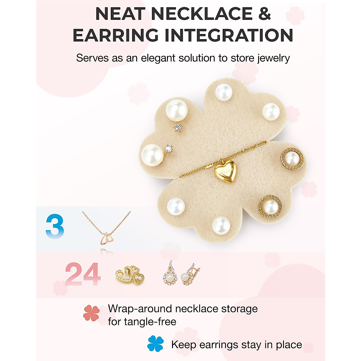 BAGSMART Hanging Jewelry Organizer, Jewelry Holder Organizer Accessories Organizer, 68 Pocket Earring Organizer Organizer for Wall Holding Jewelry,Extra Large Black, 1 Piece