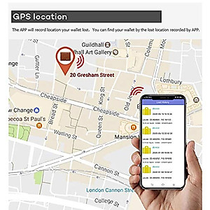 Clever Anti-Lost Bluetooth Wallet with Alarm, Position Record (via Phone GPS) Tracker Item Finder Locator, Multi-Functional Bifold Cowhide Leather, Credit Card Intelligent Trackable Purse (Black)