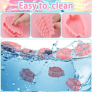 8 Pcs Tropical Leaf Cookie Cutters with Plunger Stamps Set 3D Palm Leaves Fondant Cutters Mold Hawaiian Polymer Clay Cutters DIY Decorative Baking Tools for Baking Cake Sugarcraft Candy Gum Paste