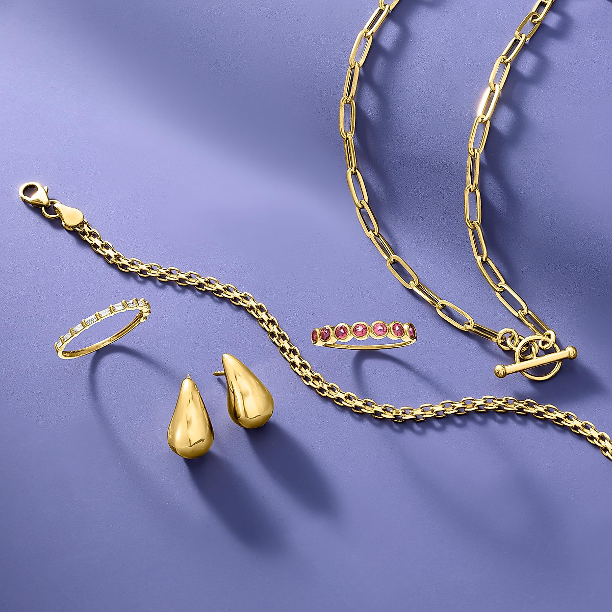 RS Pure by Ross-Simons Italian 14kt Yellow Gold Bismark-Link Bracelet. 7 inches